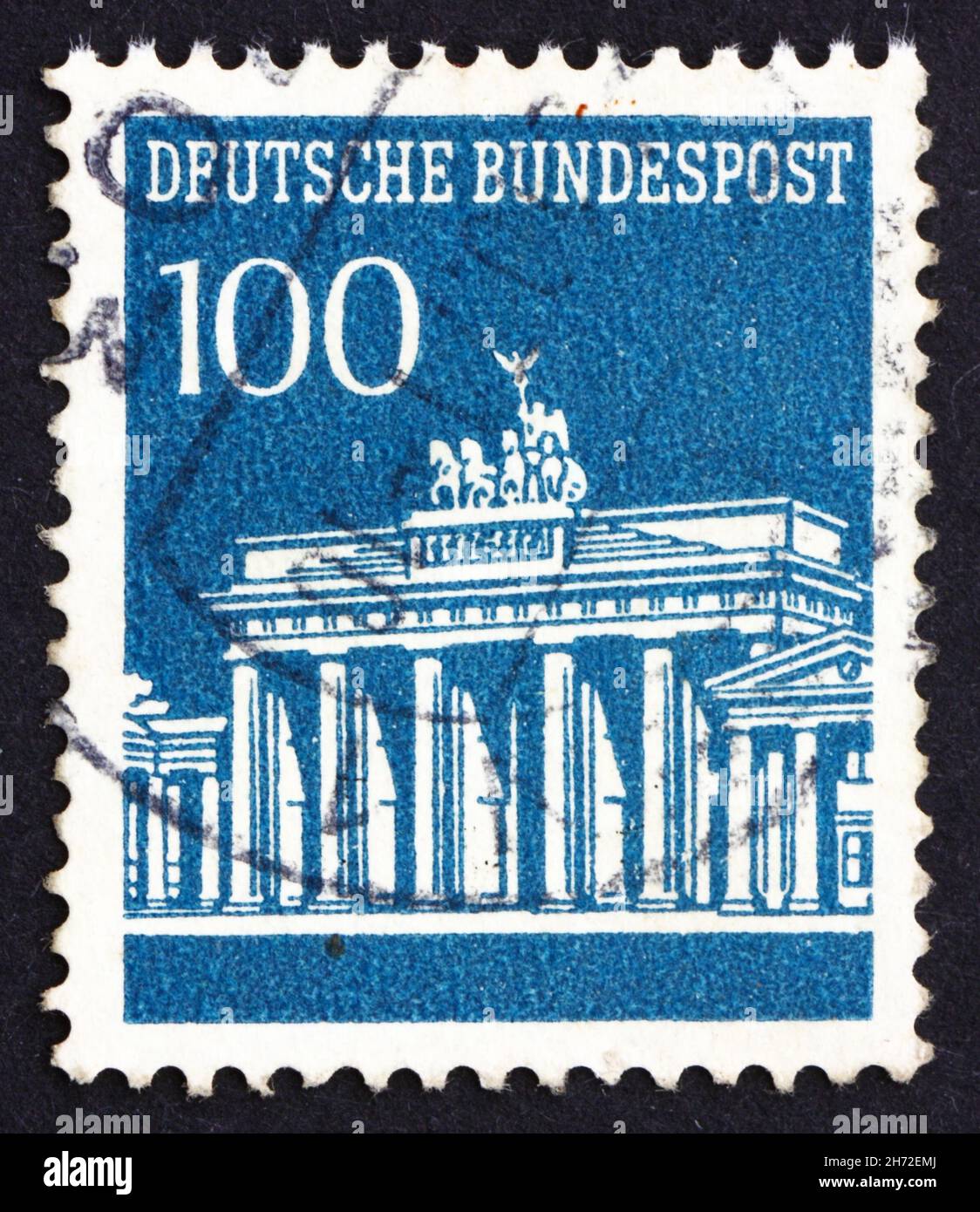 GERMANY - CIRCA 1967: a stamp printed in the Germany shows Brandenburg ...