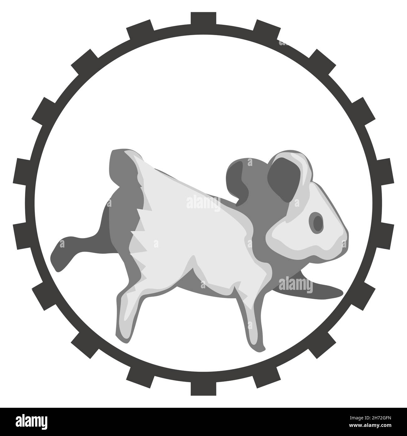 Hamster wheel gear rolling cartoon color vector illustration ...