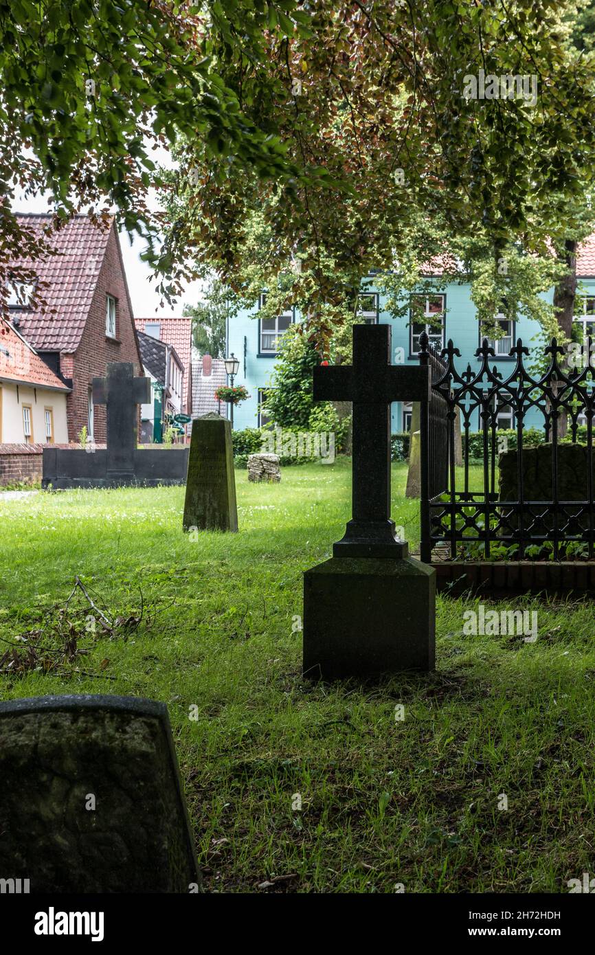 Little graveyard around the smal church in Friesland Stock Photo - Alamy