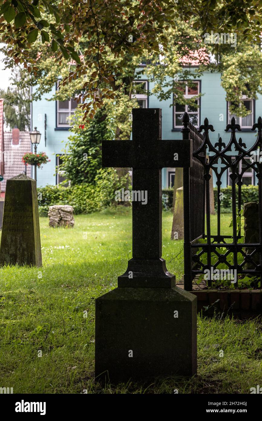 Little graveyard around the smal church in Friesland Stock Photo - Alamy