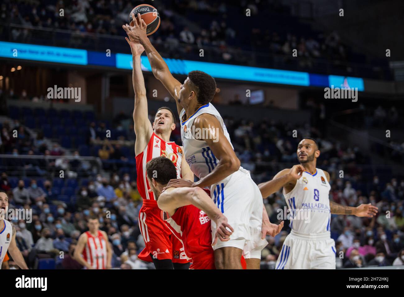 Madrid, Spain. 18th Nov, 2021. Edy Tavares (C) during Real Madrid ...