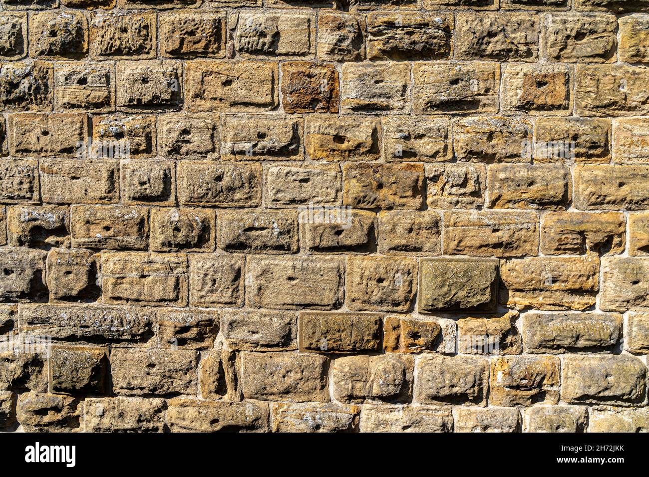 Massive high walls of an old medieval castle Stock Photo - Alamy