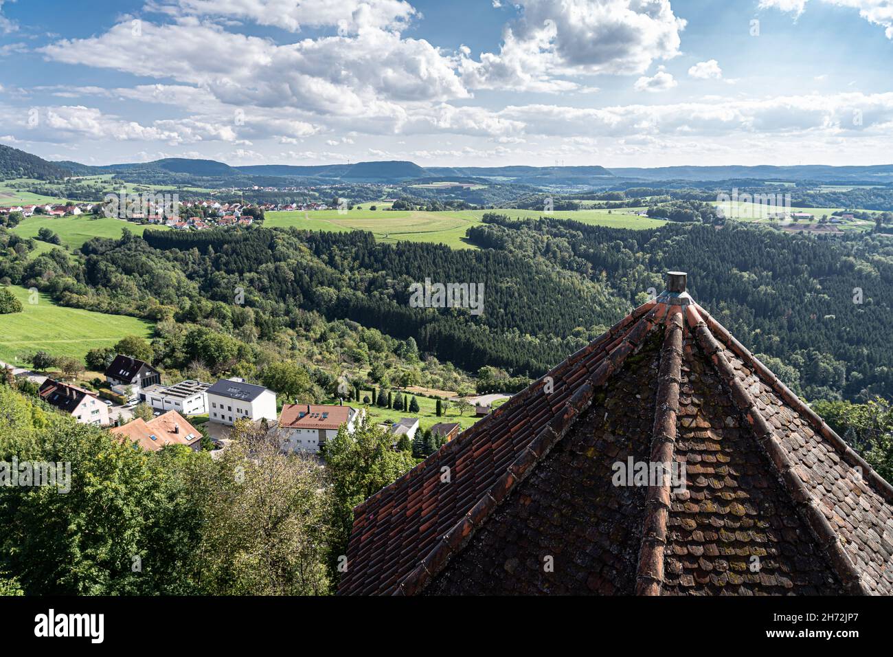 Roof of one of the towers of the castle Stock Photo - Alamy