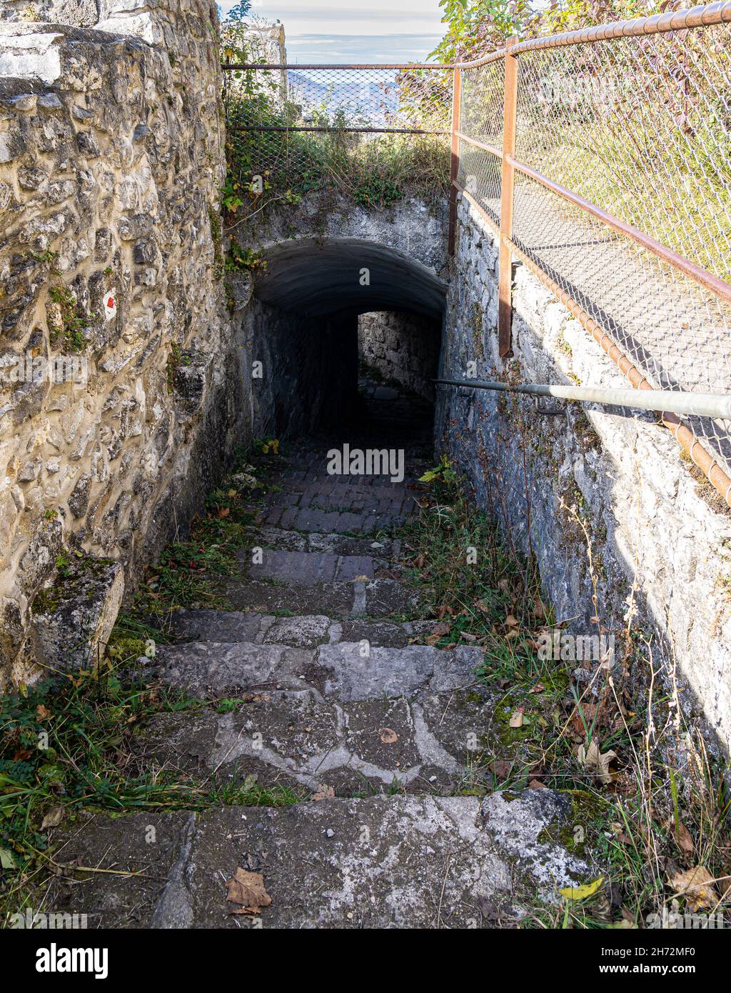 Secret passage through the walls of the castle Stock Photo - Alamy