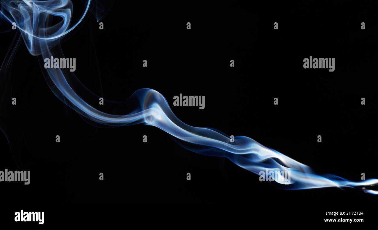 blue smoke on black background with abstract blur motion wave swirl ...