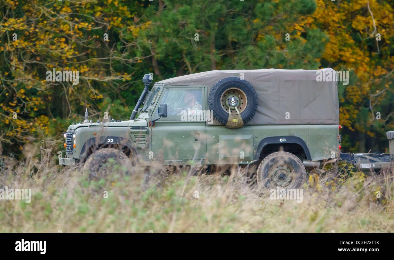 British Army Land Rover Defender Wolf medium utility vehicle on a ...