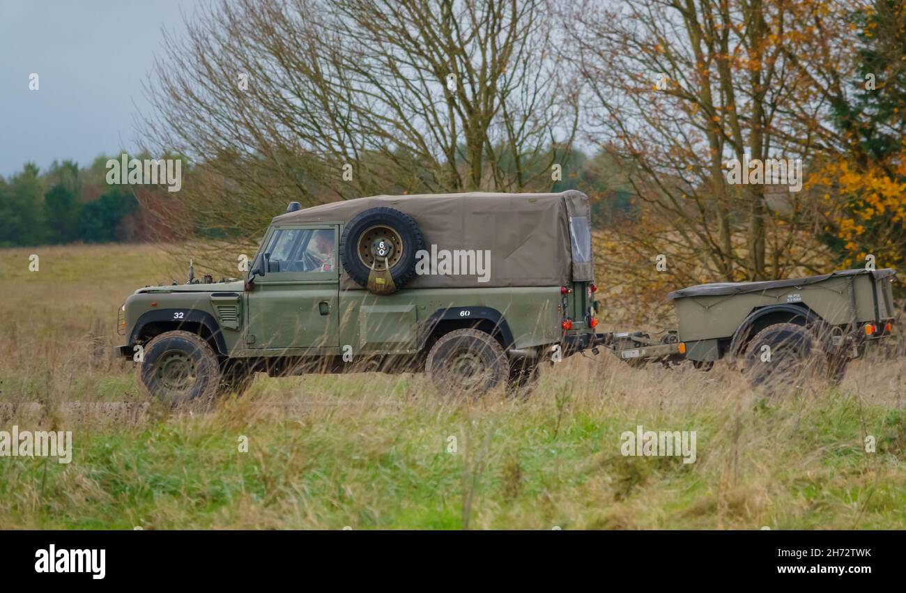British Army Land Rover Defender Wolf medium utility vehicle on a ...