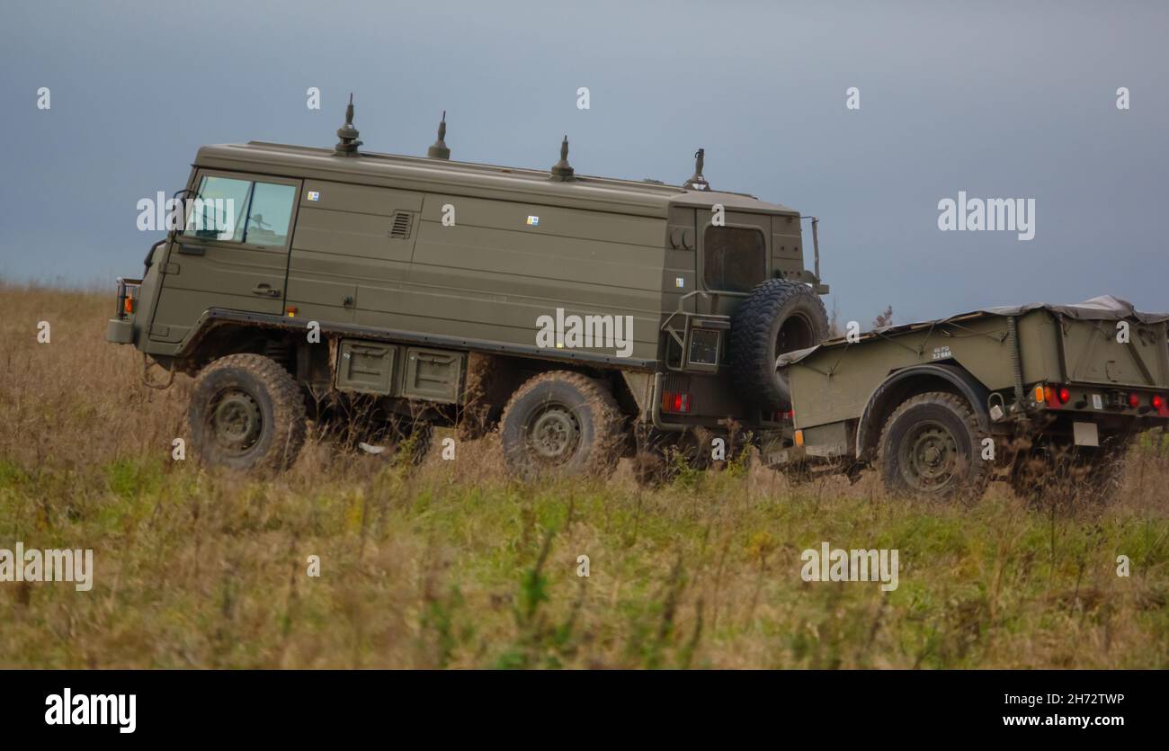 British army Pinzgauer High-Mobility All-Terrain 4x4 vehicle with ...