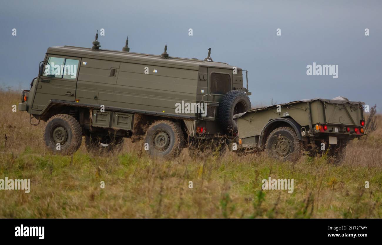 British army Pinzgauer High-Mobility All-Terrain 4x4 vehicle with ...