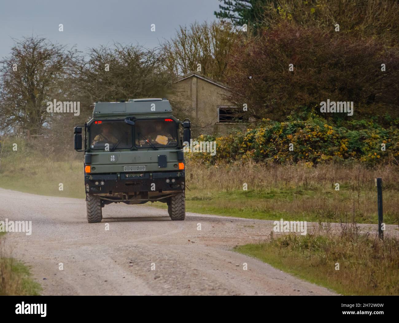 british army MAN SV 4x4 in action on a military exercise Wiltshire UK ...
