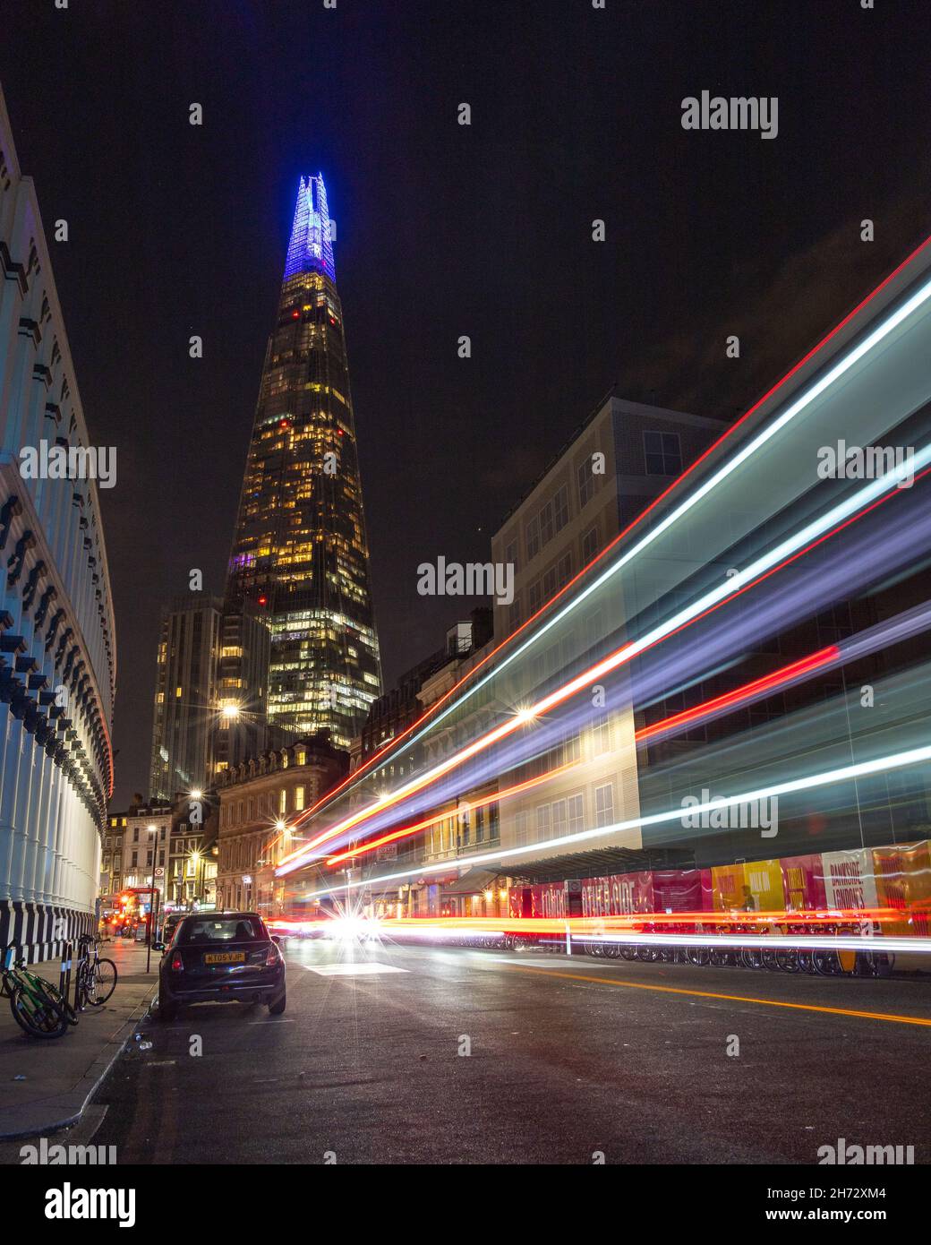 Bus Trails, The Shard Stock Photo - Alamy