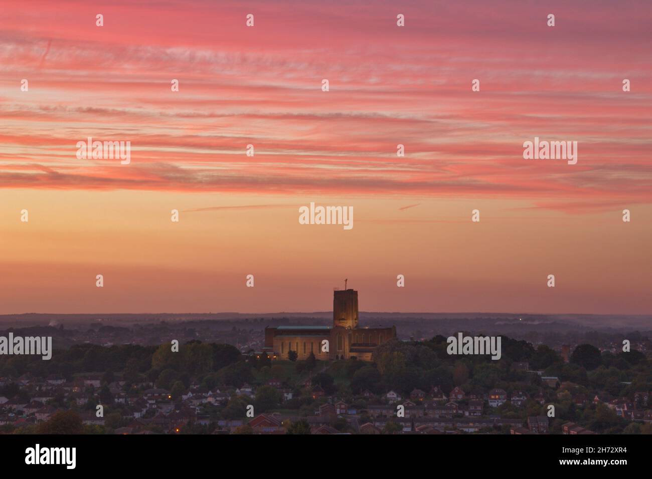 Sunset at Guildford Cathedral Stock Photo - Alamy