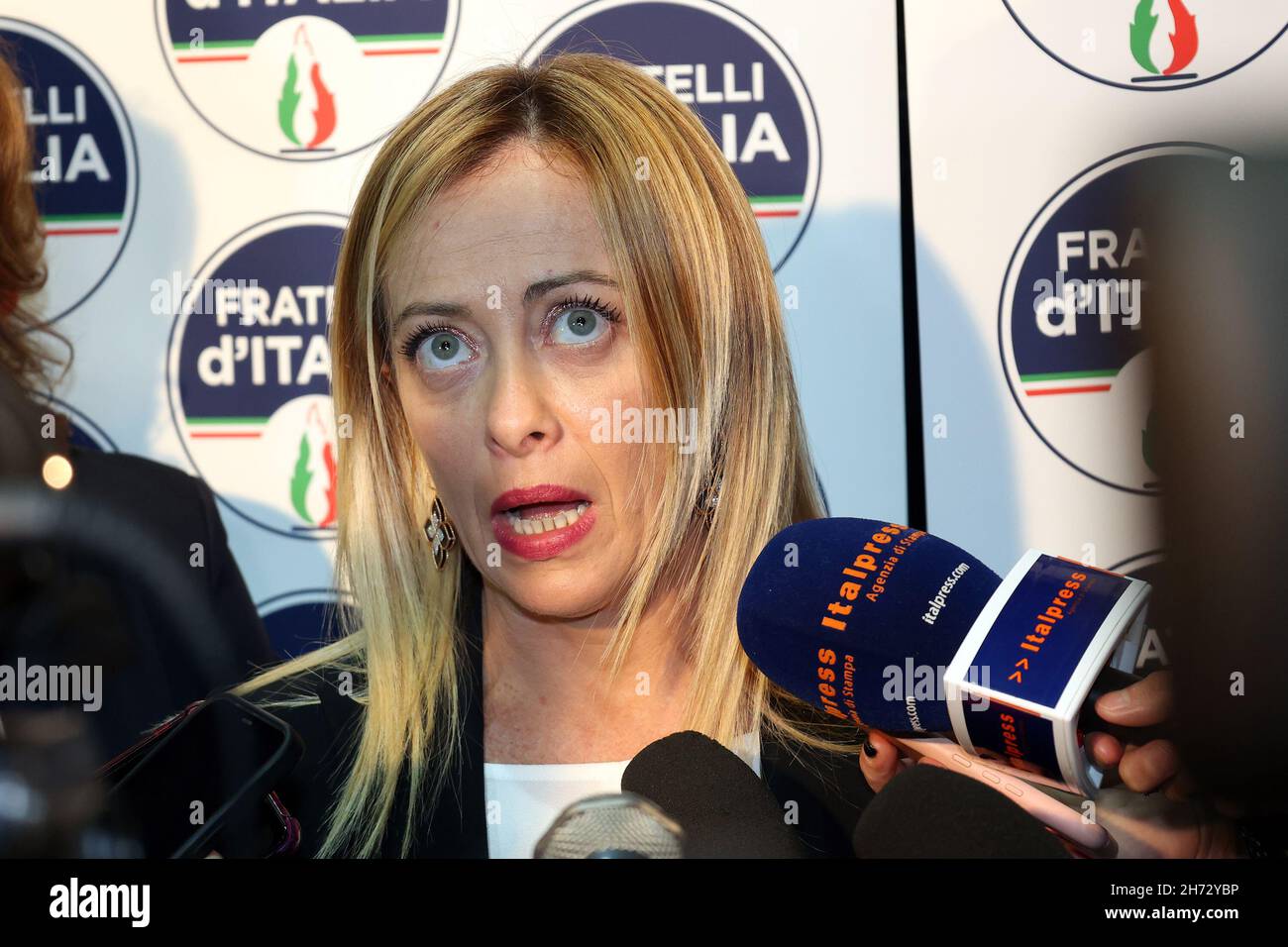 Palermo, Italy. 19th Nov, 2021. in the photo Giorgia Meloni at the ...