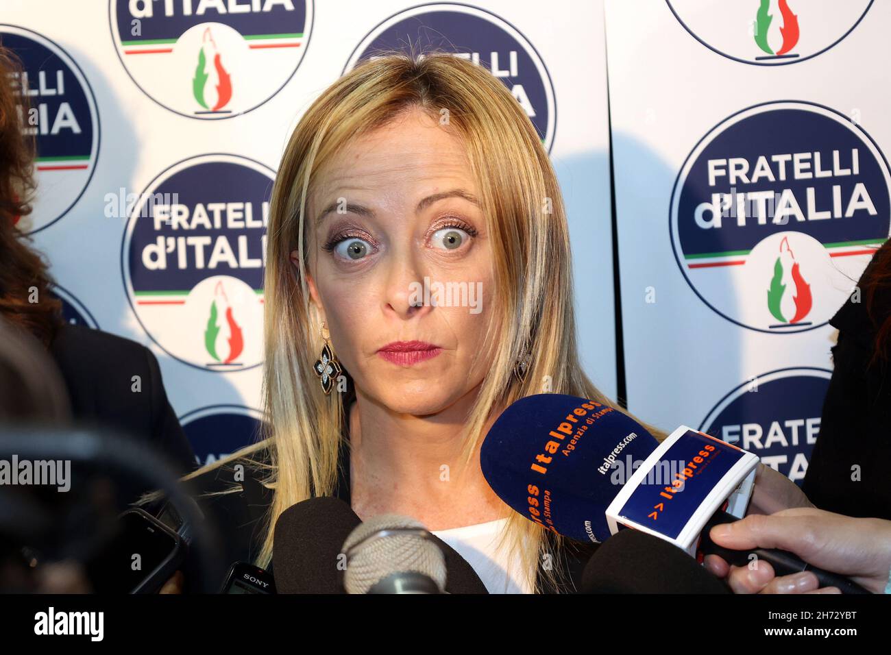 Palermo, Italy. 19th Nov, 2021. in the photo Giorgia Meloni at the ...