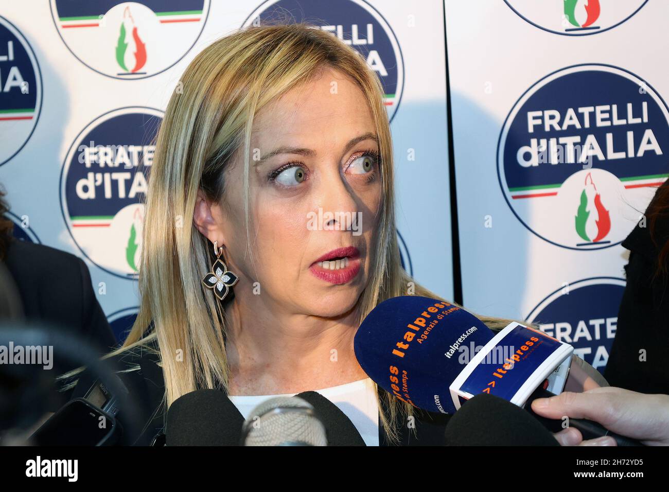 Palermo, Italy. 19th Nov, 2021. in the photo Giorgia Meloni at the ...