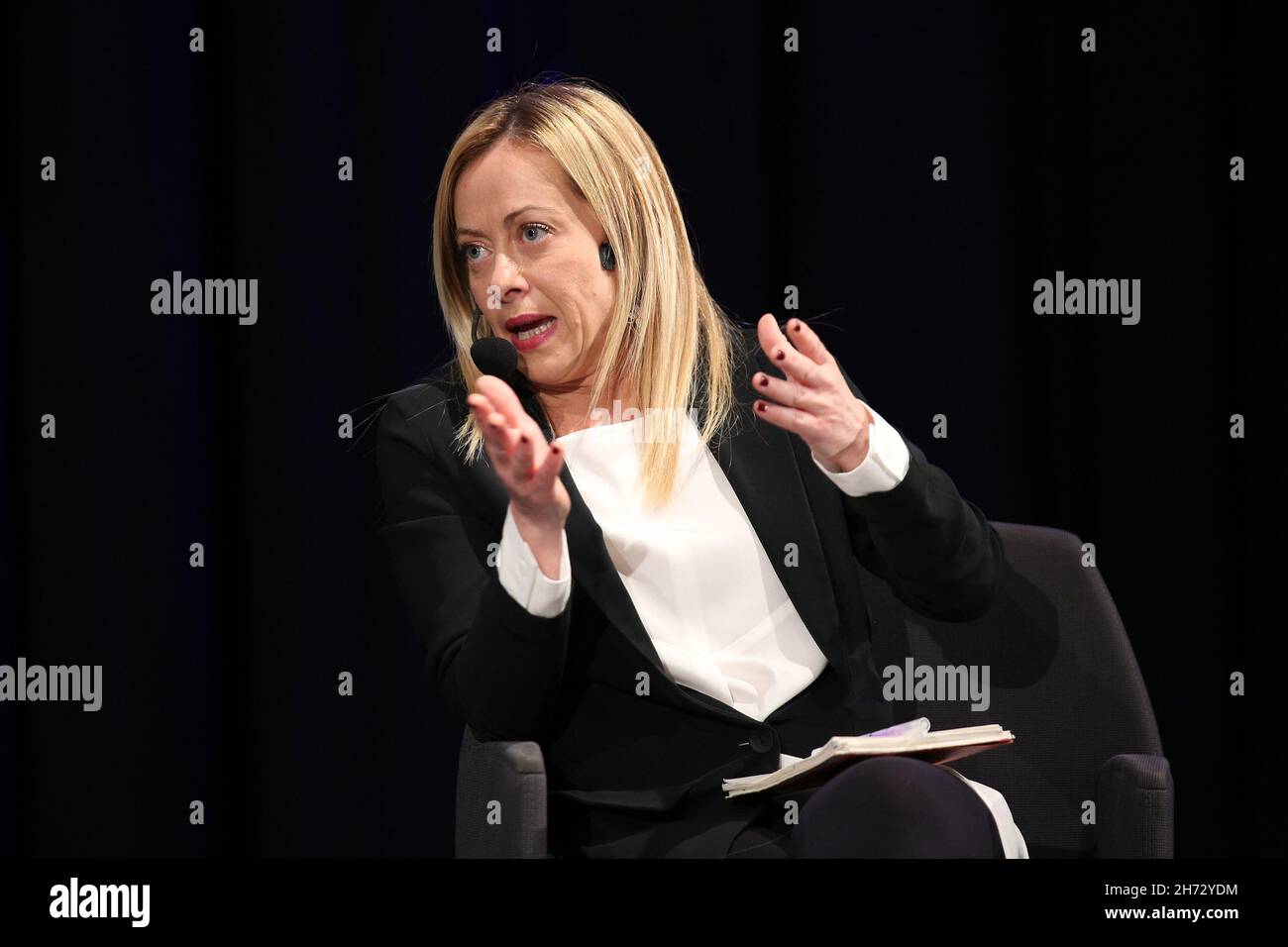 Palermo, Italy. 19th Nov, 2021. in the photo Giorgia Meloni at the ...