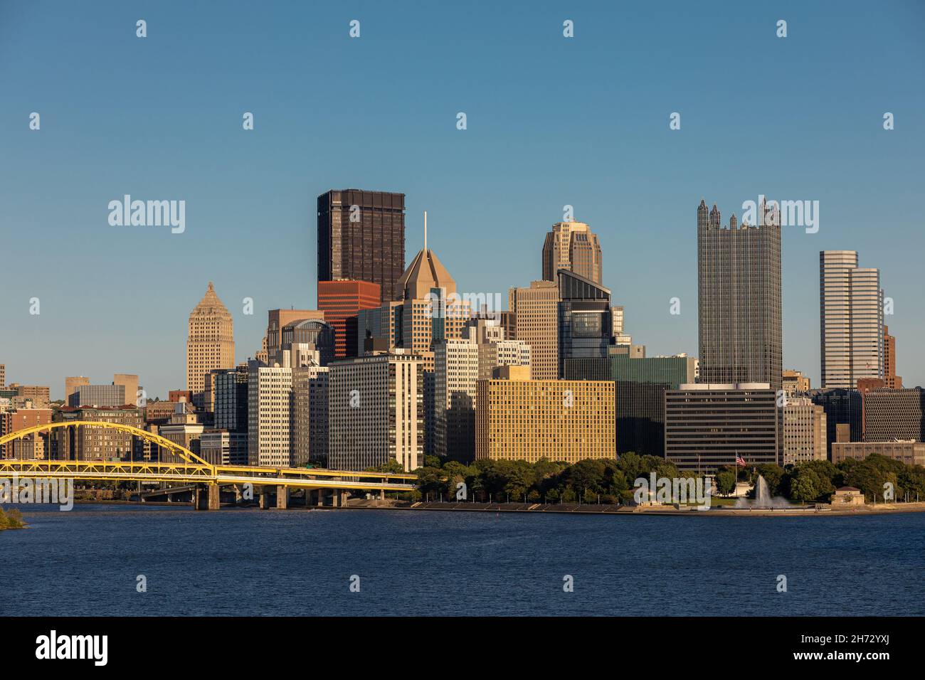 Cityscape of Pittsburgh, Pennsylvania. Allegheny and Monongahela Rivers ...