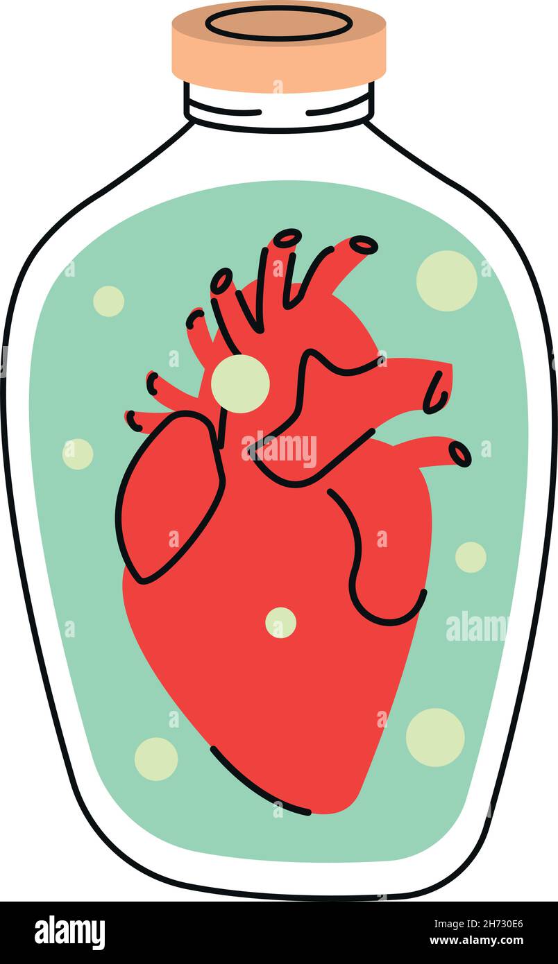 heart organ in bottle Stock Vector Image & Art - Alamy