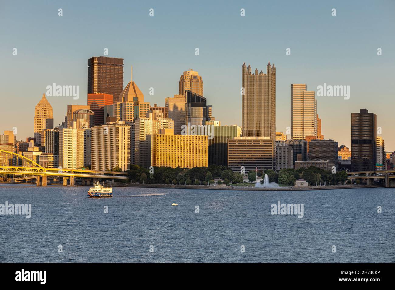 Cityscape of Pittsburgh, Pennsylvania. Allegheny and Monongahela Rivers ...