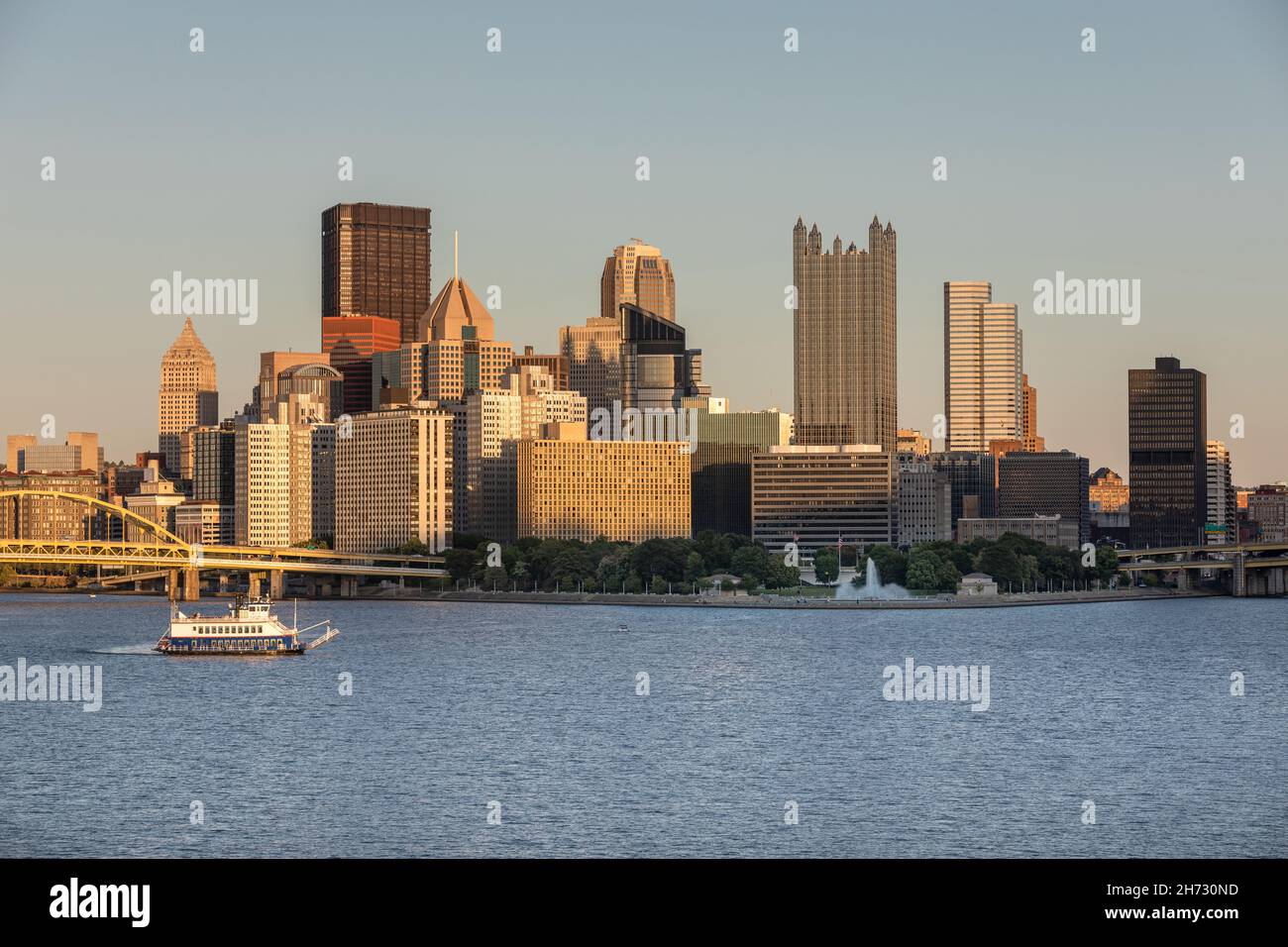 Cityscape of Pittsburgh, Pennsylvania. Allegheny and Monongahela Rivers ...