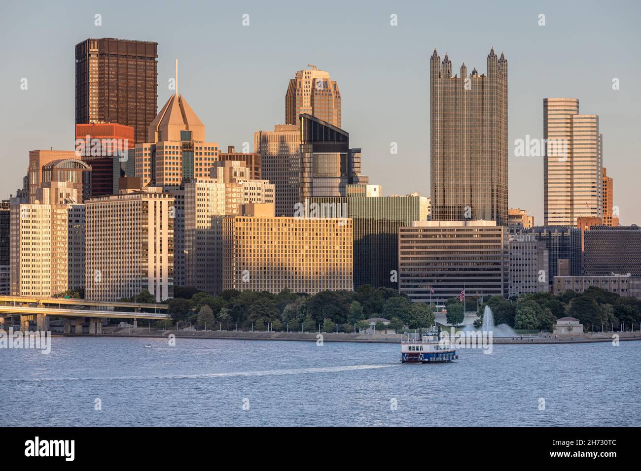 Cityscape of Pittsburgh, Pennsylvania. Allegheny and Monongahela Rivers ...