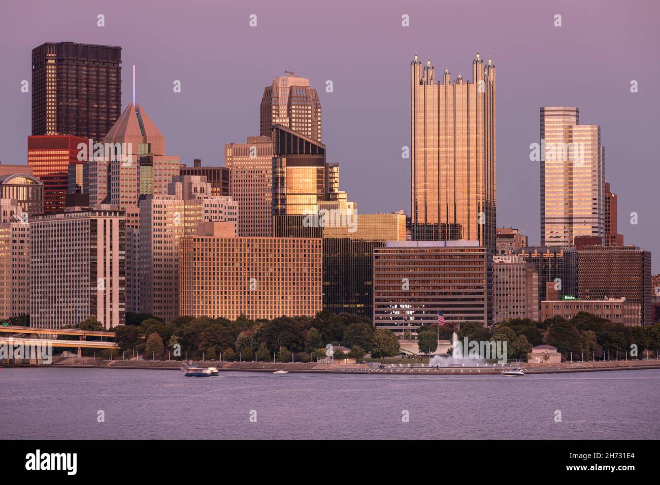 Cityscape of Pittsburgh, Pennsylvania. Allegheny and Monongahela Rivers ...