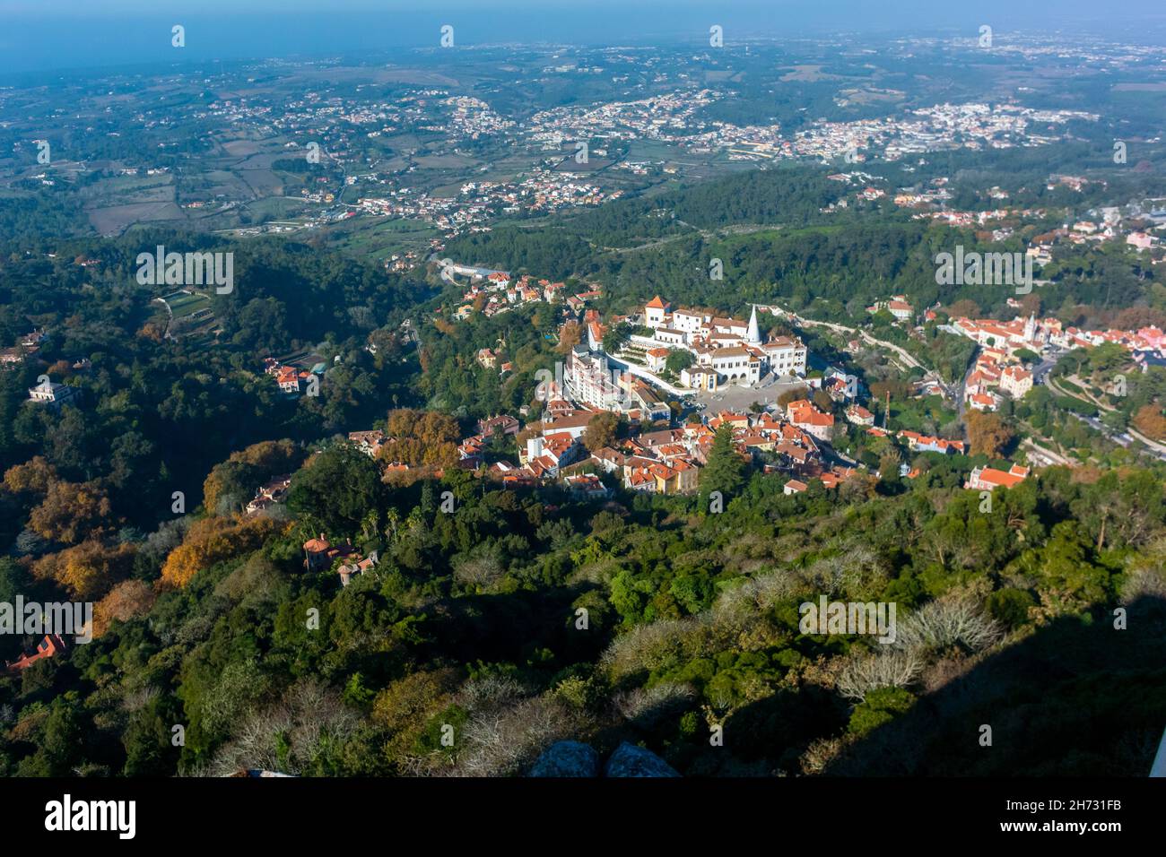 Sintra, Portugal, Historic Tourist Sites, National Palace, High Angle ...