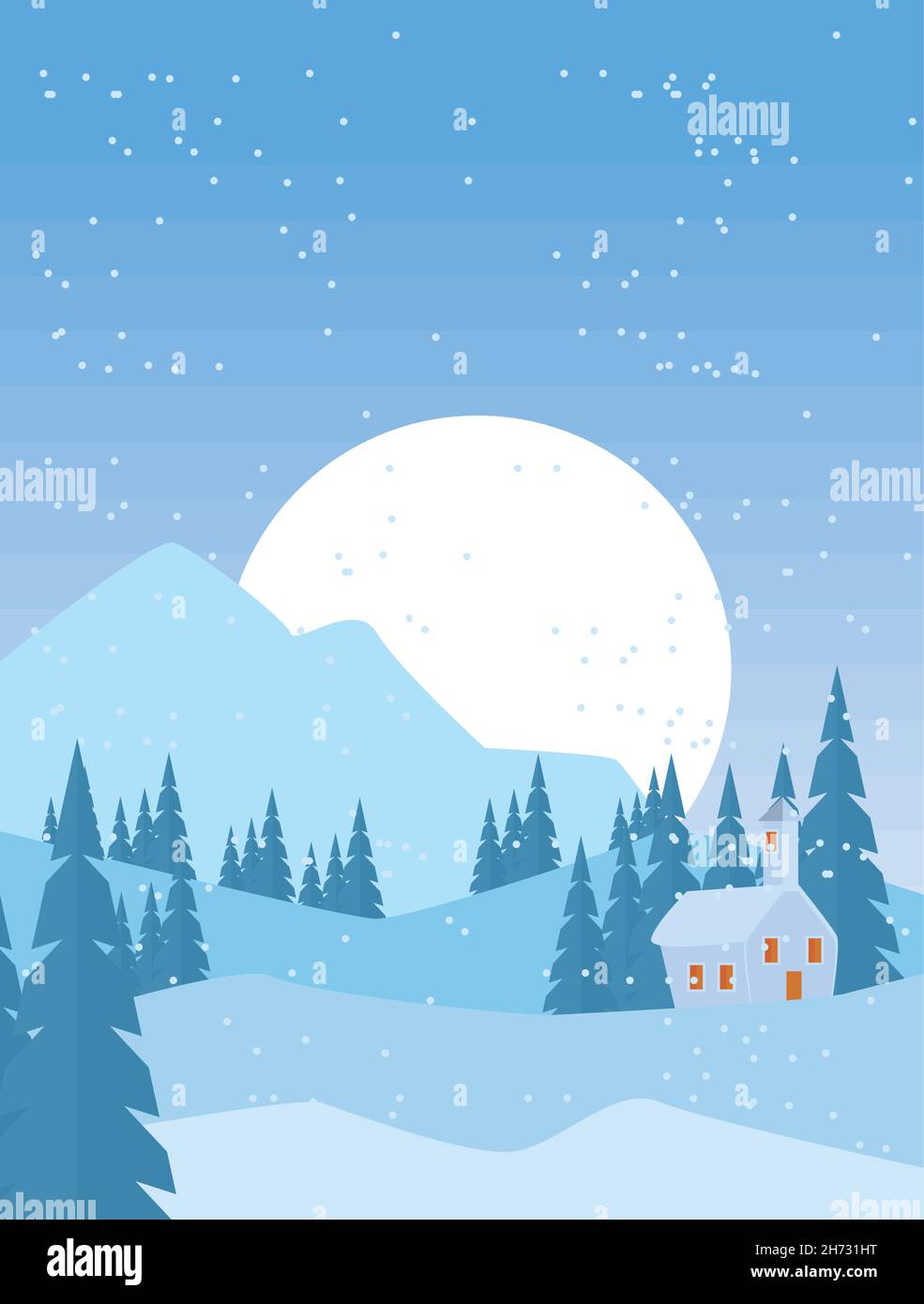 winter snowscape scene Stock Vector Image & Art - Alamy