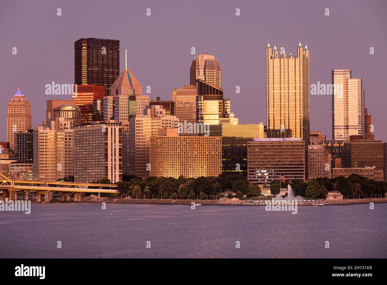 Cityscape of Pittsburgh, Pennsylvania. Allegheny and Monongahela Rivers ...