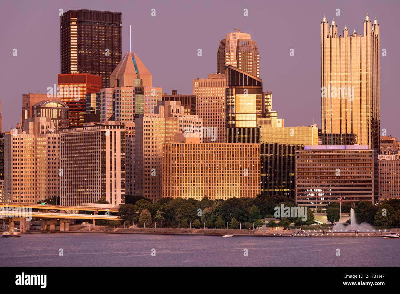 Cityscape of Pittsburgh, Pennsylvania. Allegheny and Monongahela Rivers ...
