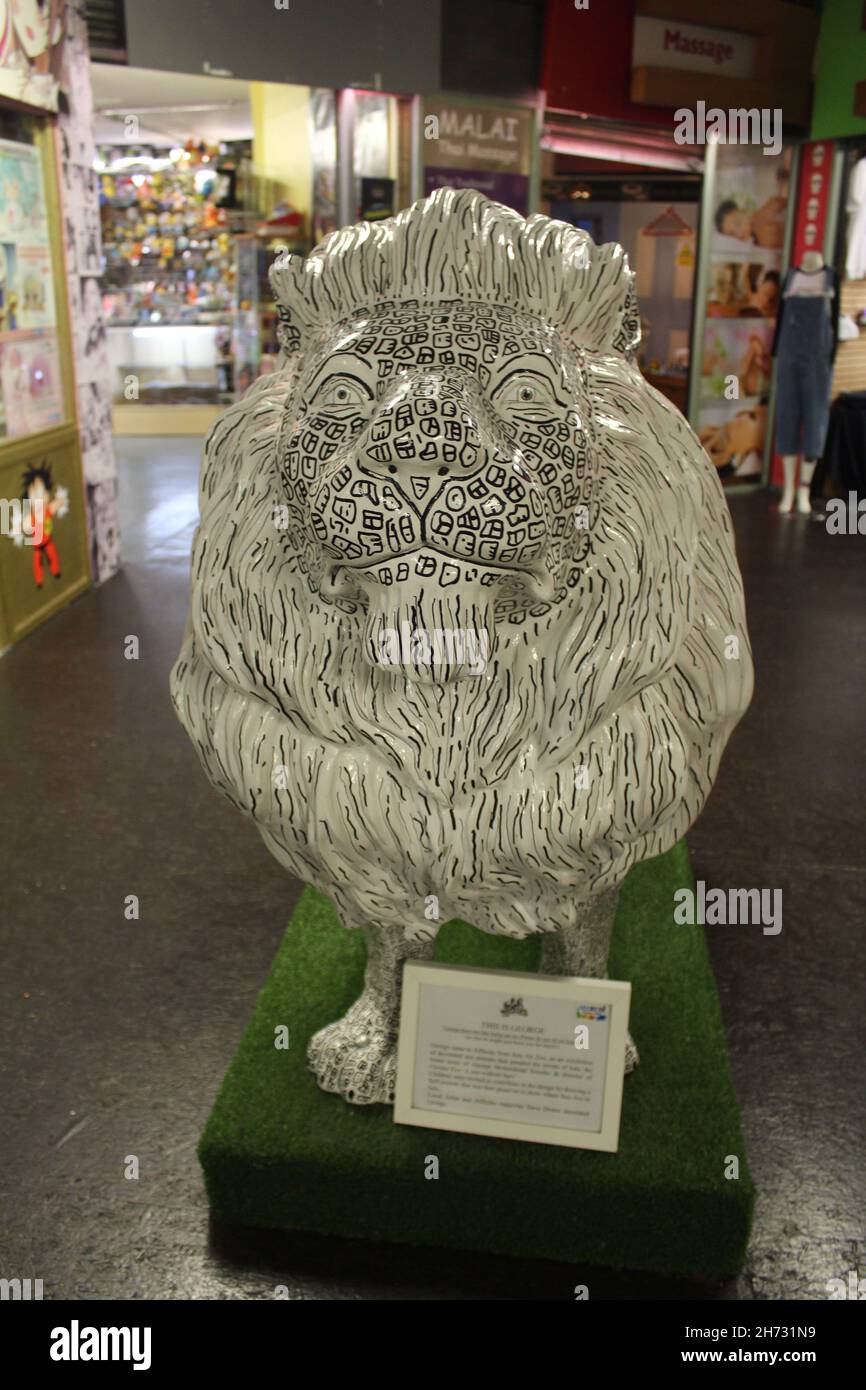 "George" lion displayed at Afflecks Palace Stock Photo - Alamy