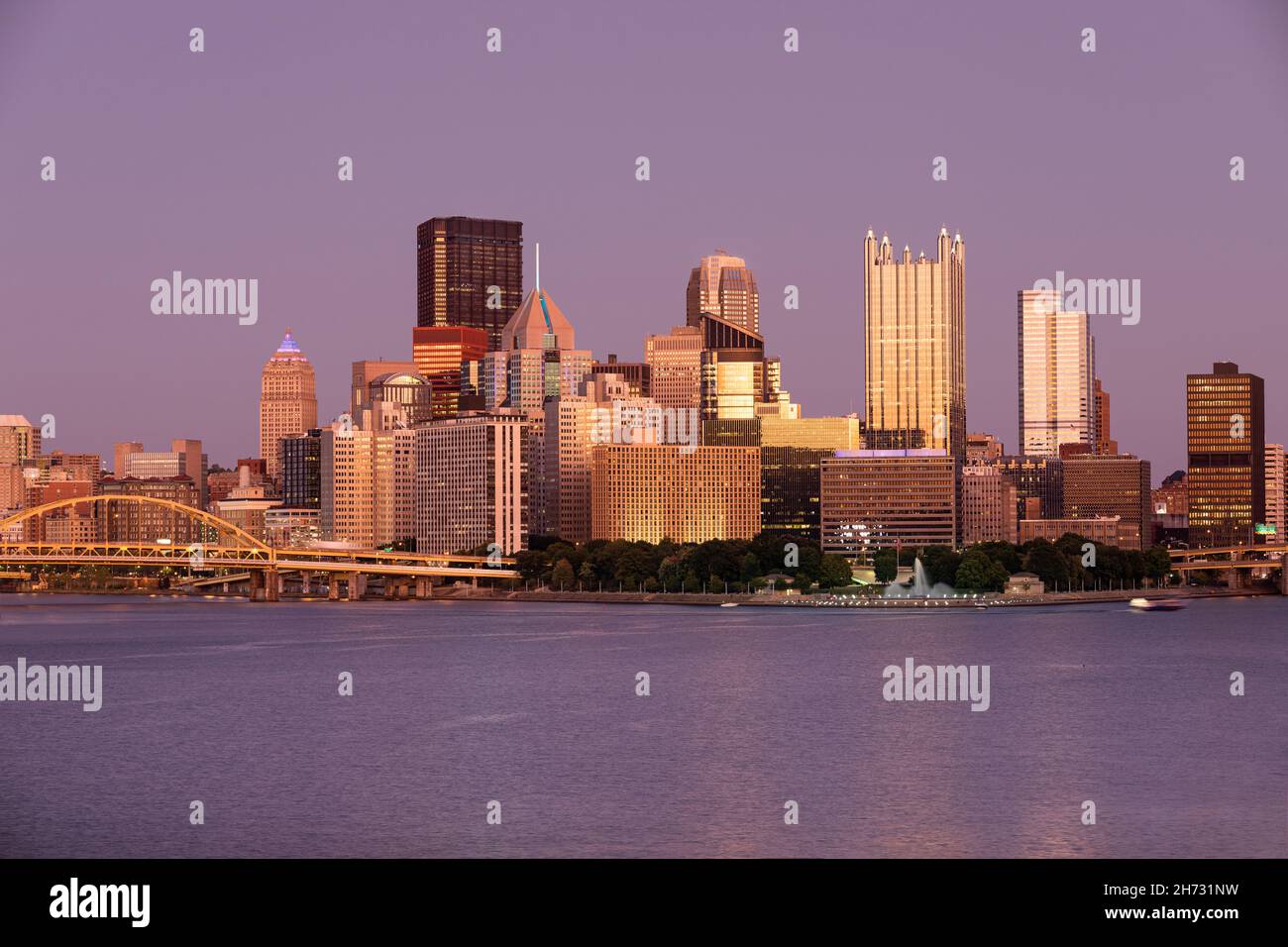 Cityscape of Pittsburgh, Pennsylvania. Allegheny and Monongahela Rivers ...