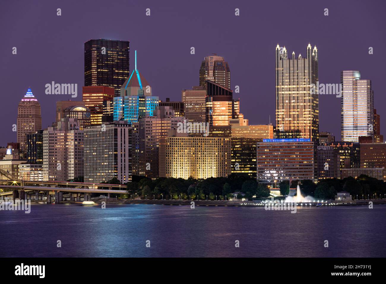 Cityscape of Pittsburgh, Pennsylvania. Allegheny and Monongahela Rivers ...