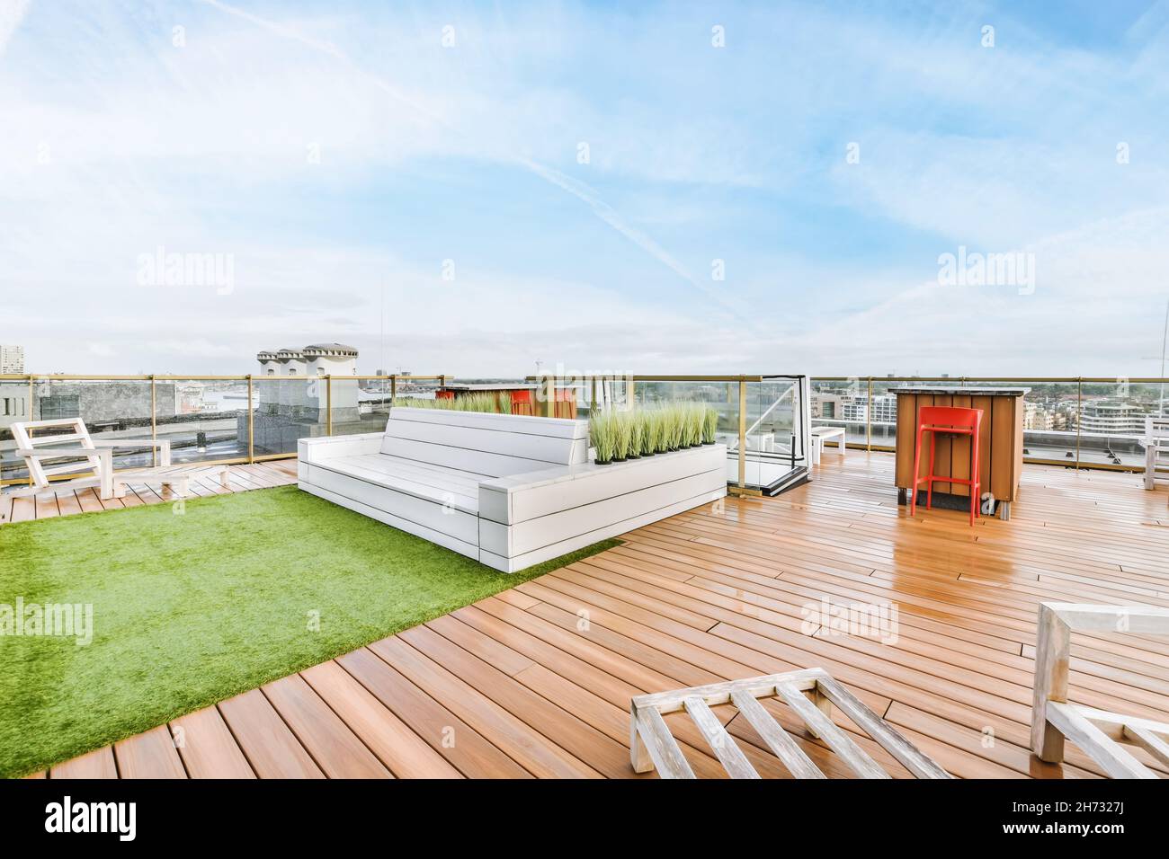 Cozy summer veranda on the roof of the house Stock Photo - Alamy