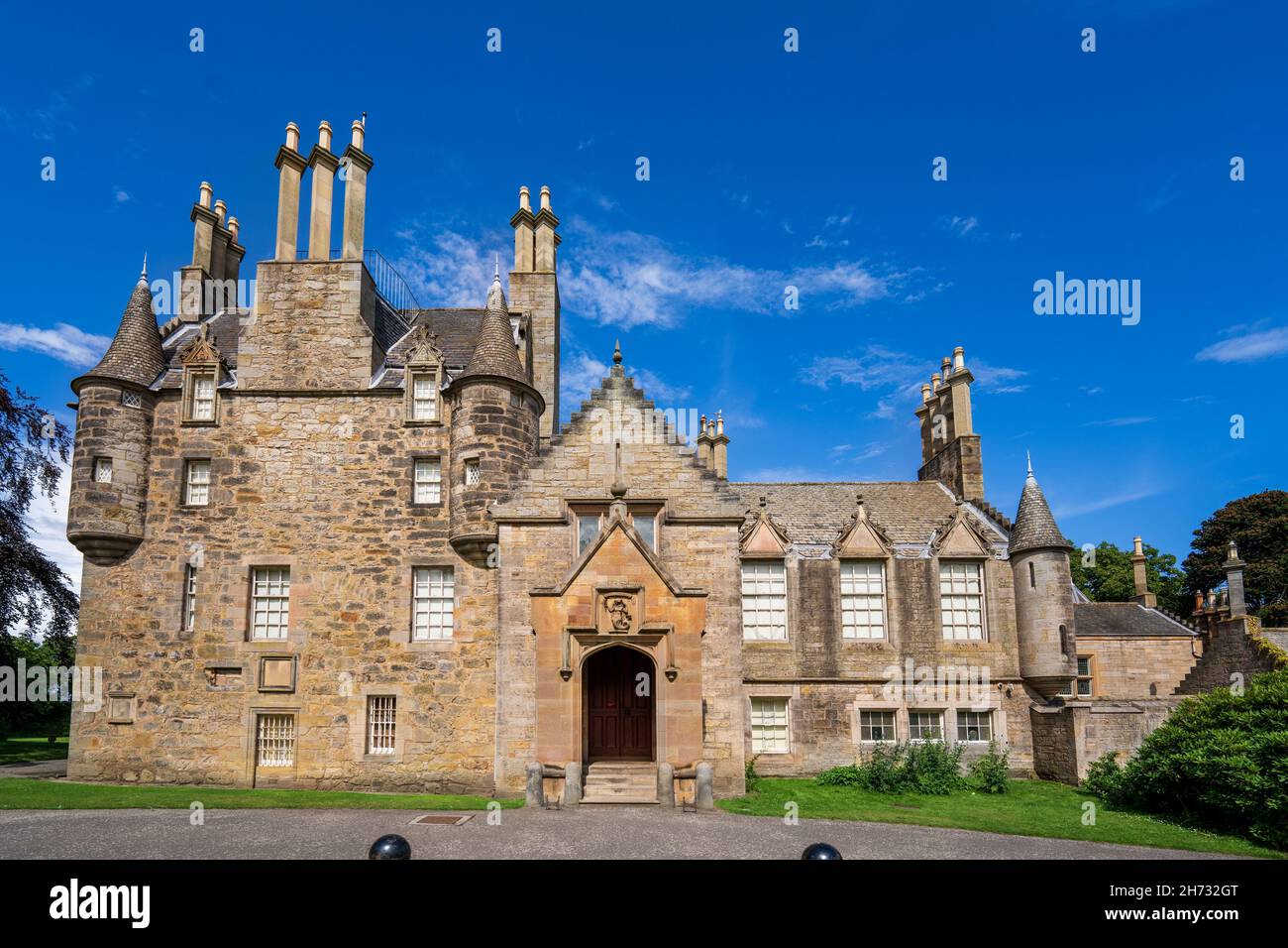Lauriston Castle in early spring in Cramond, Edinburgh, Scotland, UK ...