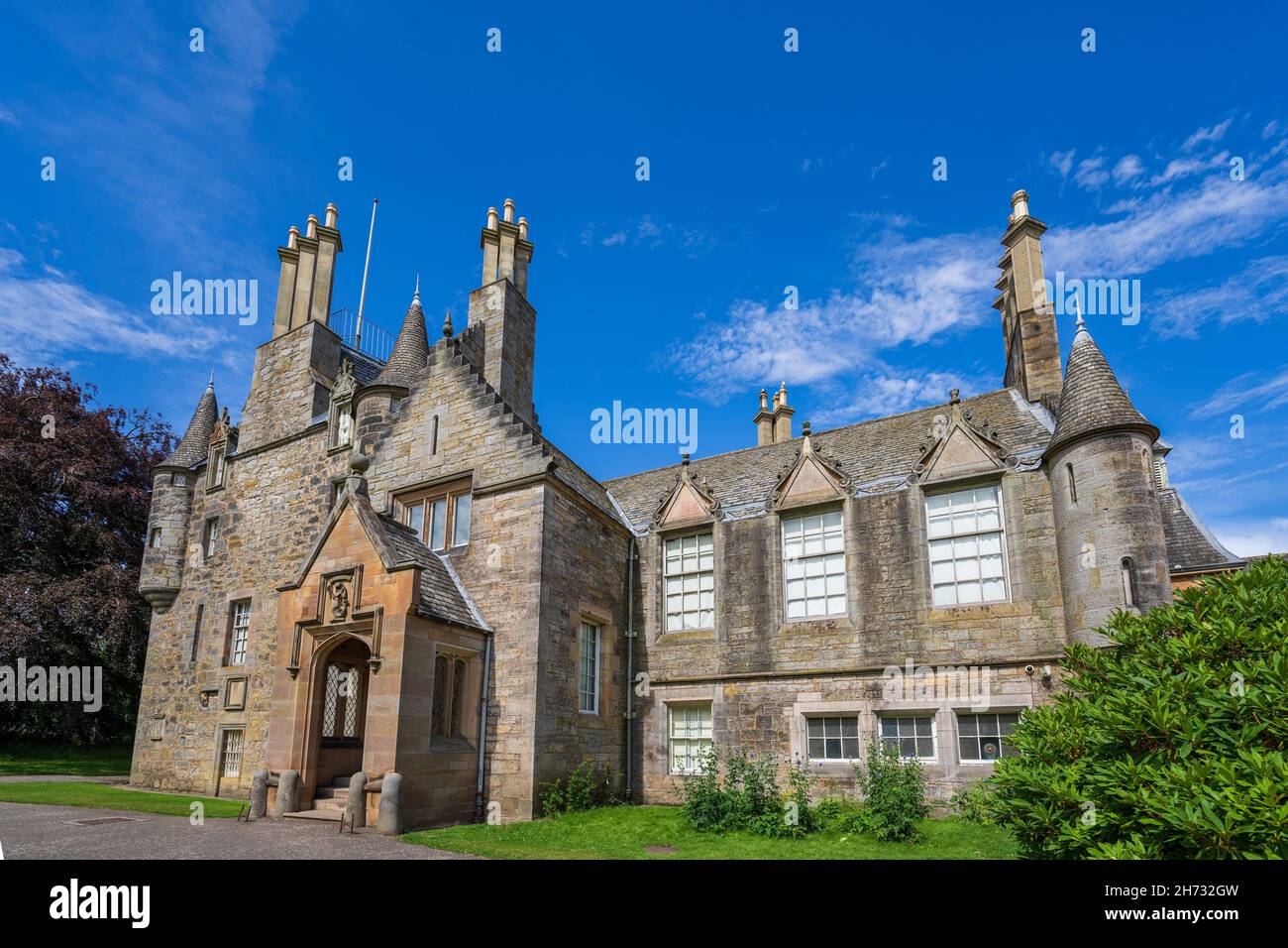 Lauriston Castle in early spring in Cramond, Edinburgh, Scotland, UK ...