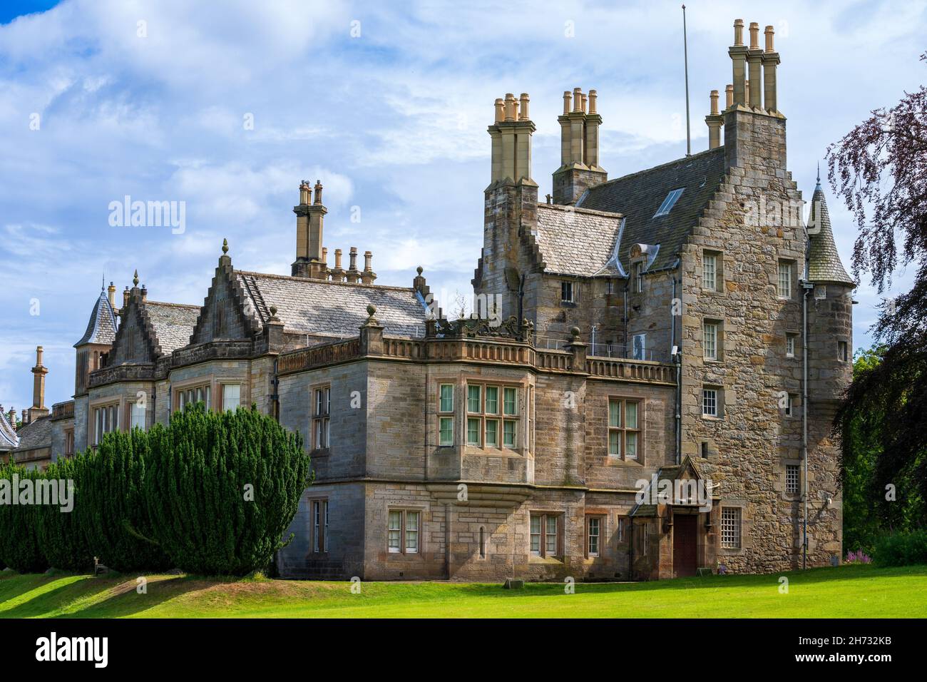 Lauriston Castle in early spring in Cramond, Edinburgh, Scotland, UK ...