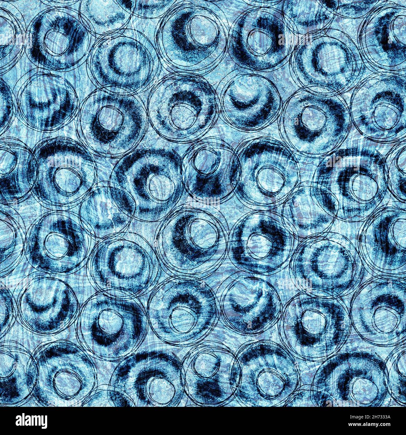 Seamless indigo block print texture on navy blue woven effect ...