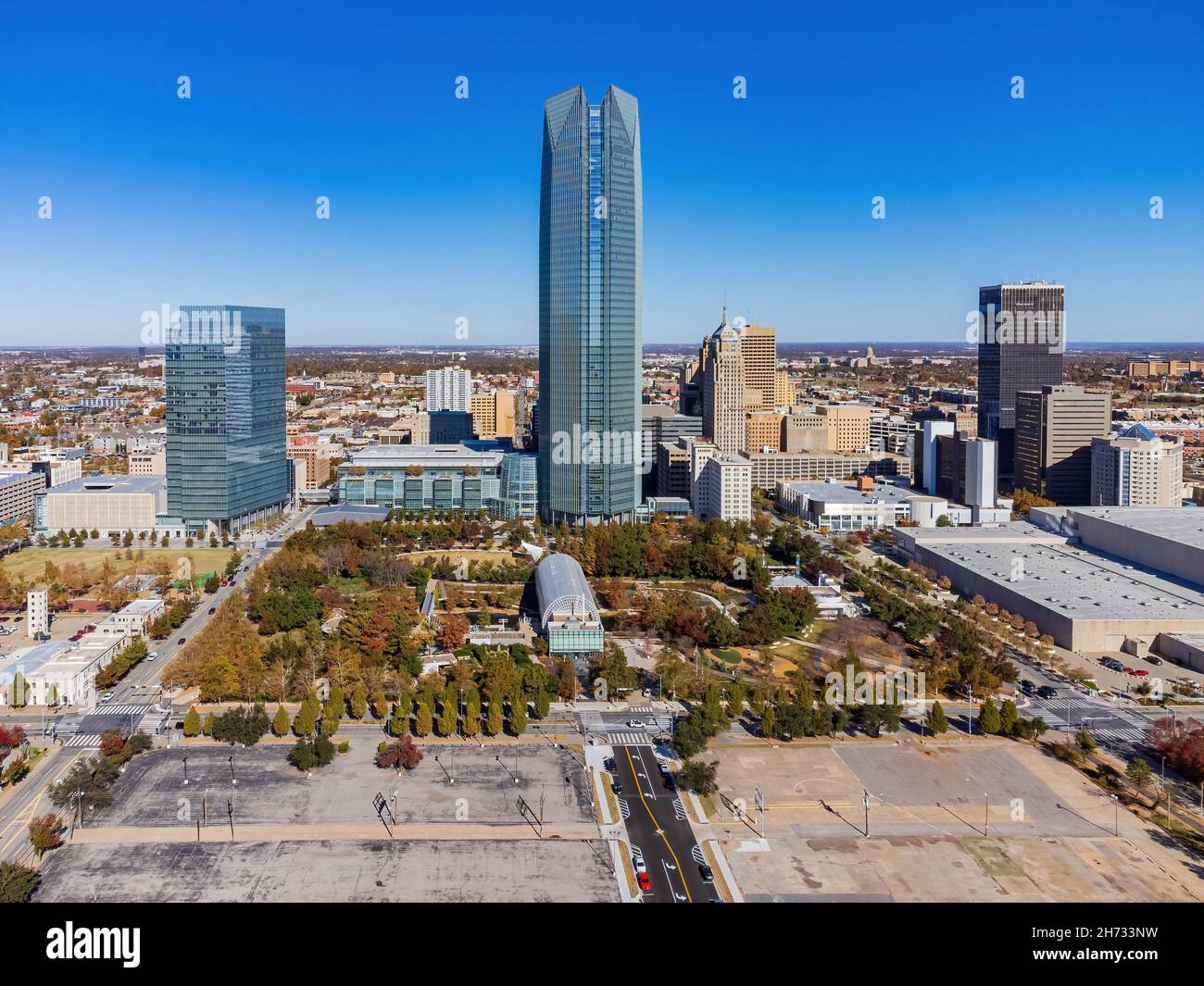 Aerial oklahoma city downtown skyline hi-res stock photography and ...