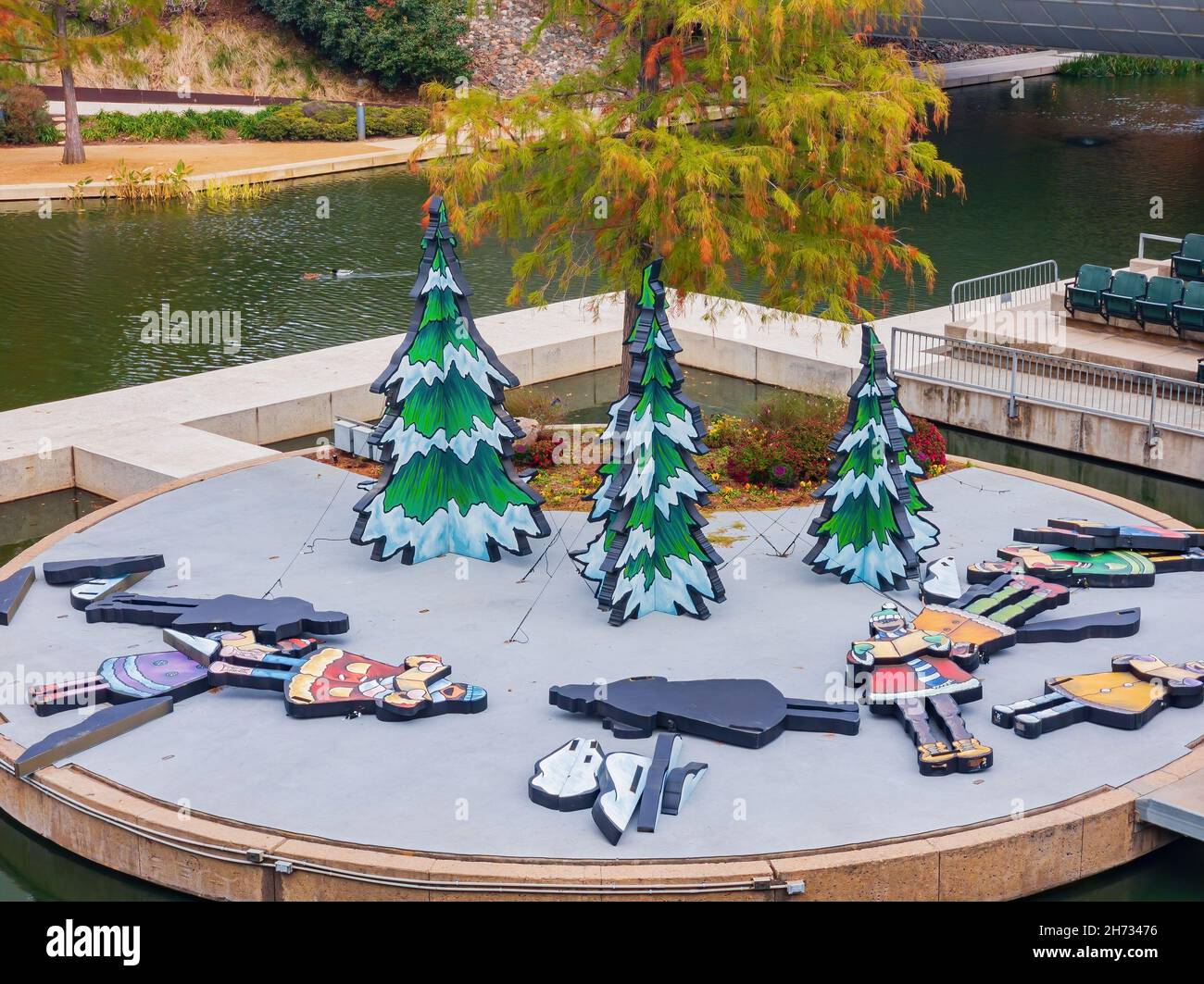 Overcast view of the garden of Myriad Botanical Gardens at Oklahoma ...