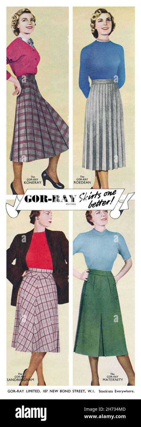 1951 British advertisement for Gor-Ray skirts Stock Photo - Alamy