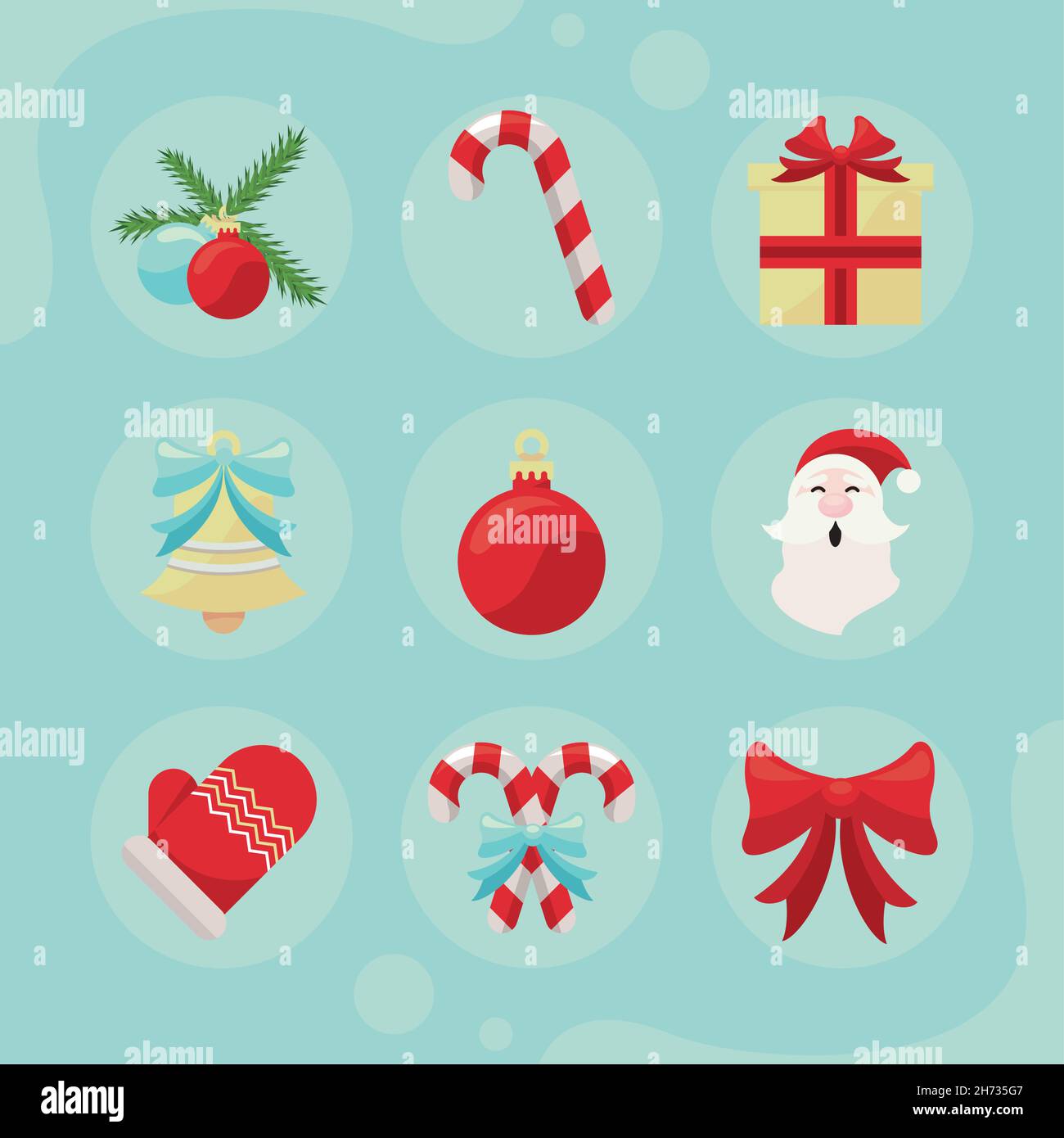 christmas nine icons Stock Vector Image & Art - Alamy
