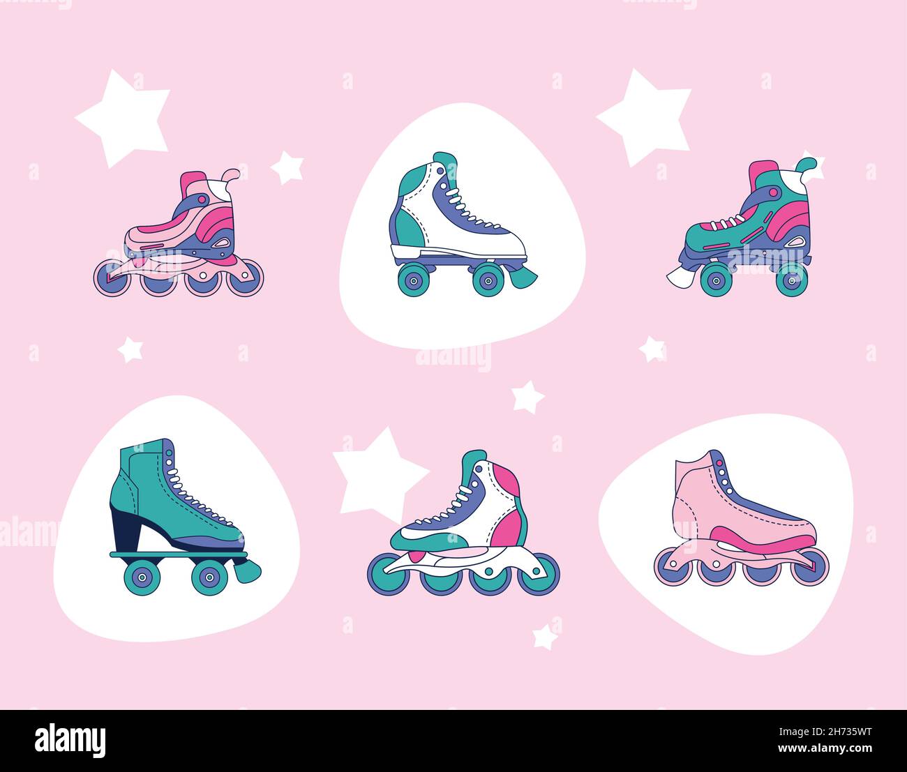 Six skates Stock Vector Images - Alamy