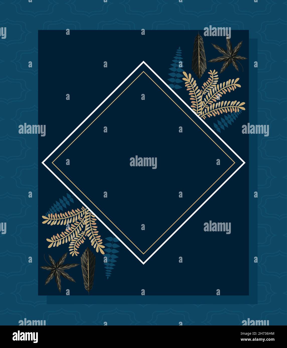 Elegant rhombus golden frame Stock Vector Images - Alamy