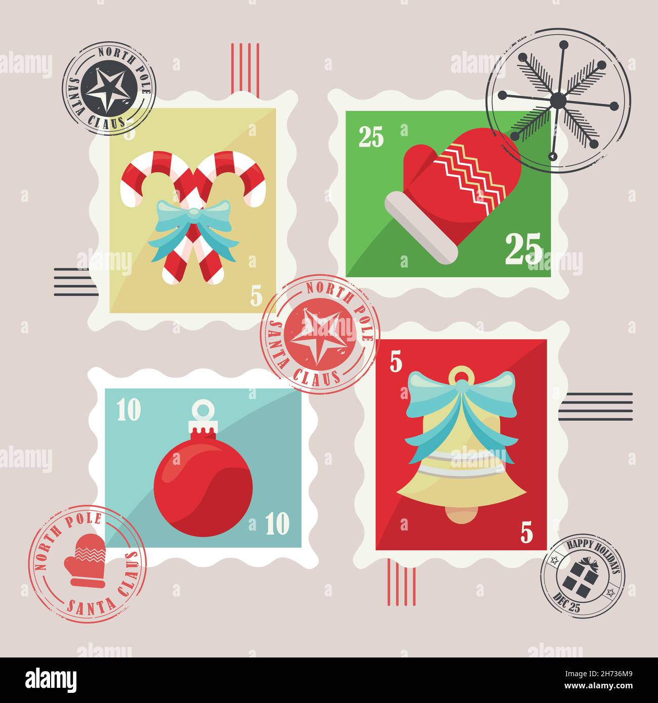 four santa letter stamps Stock Vector Image & Art - Alamy
