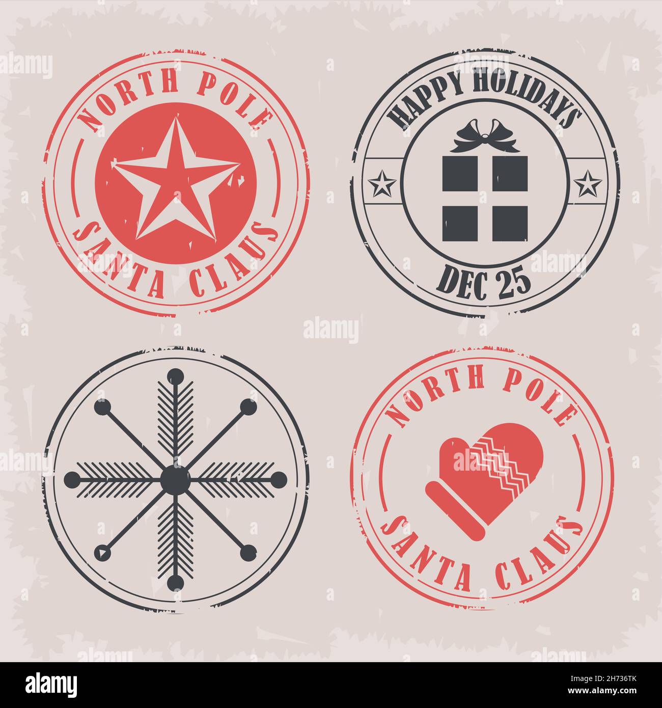 four santa letter stamps seals Stock Vector Image & Art - Alamy