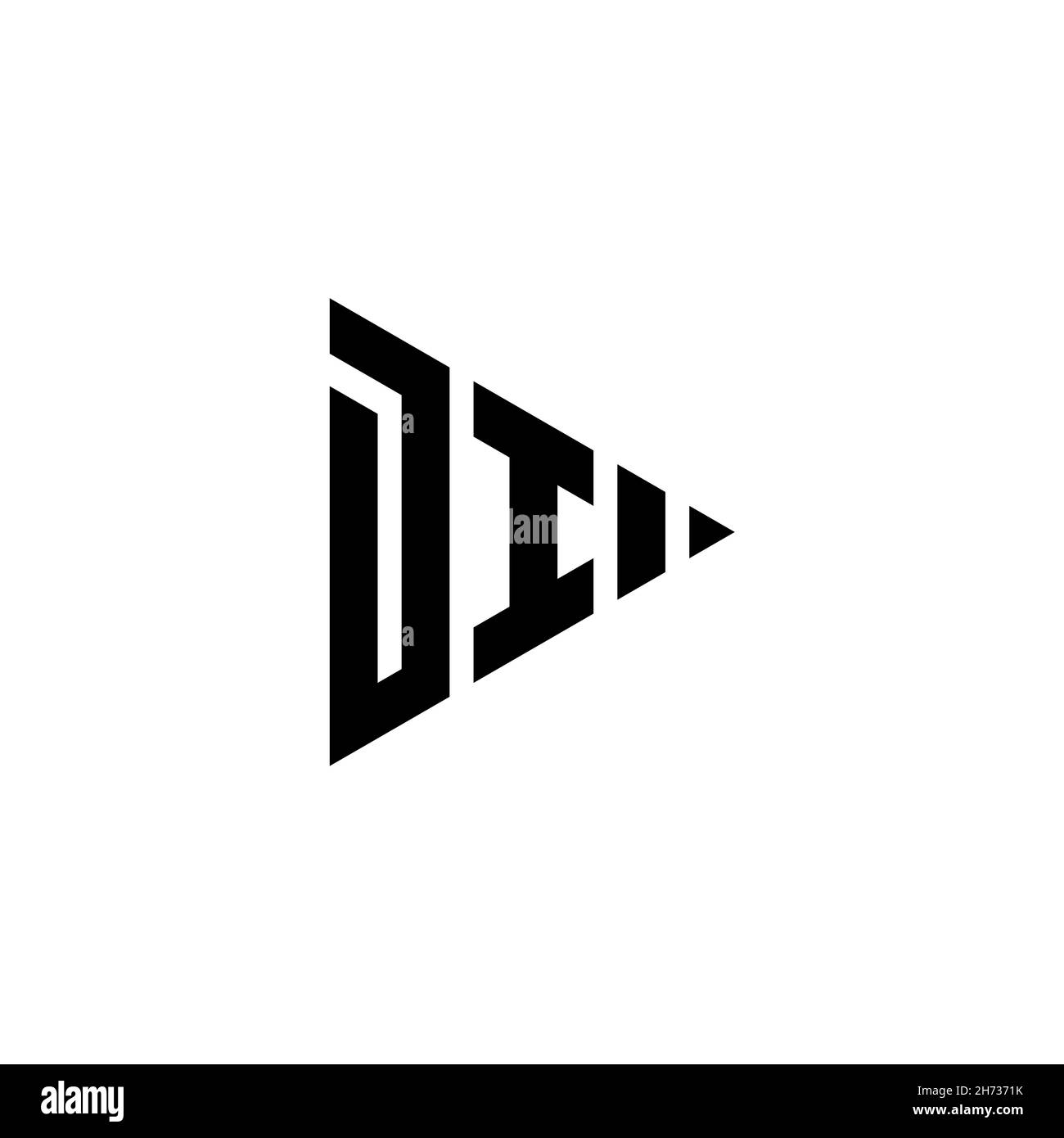DI Monogram logo letter with triangle play button shape style on ...