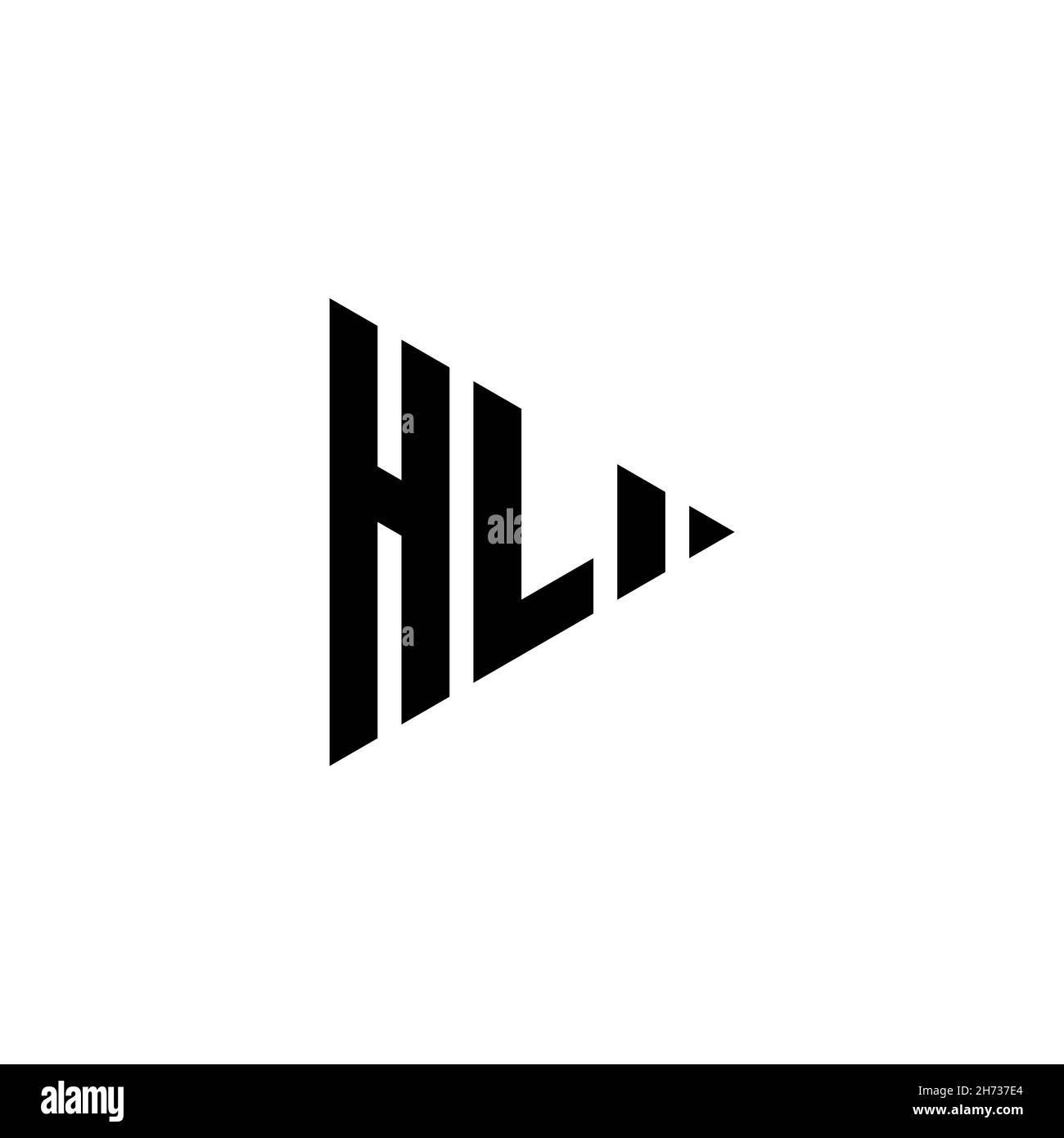 HL Monogram logo letter with triangle play button shape style on ...