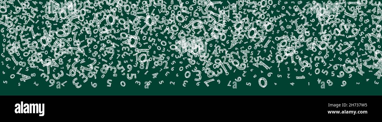 Falling childish chalk numbers. Math study concept with flying digits ...