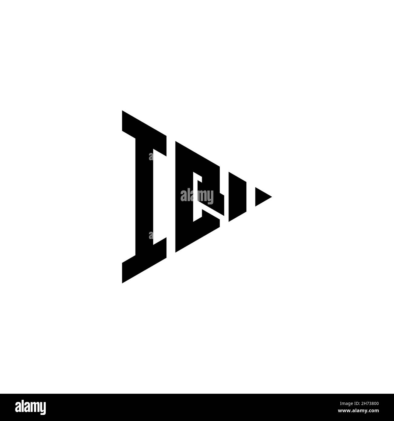 IQ Monogram logo letter with triangle play button shape style on isolated background. Triangle ...